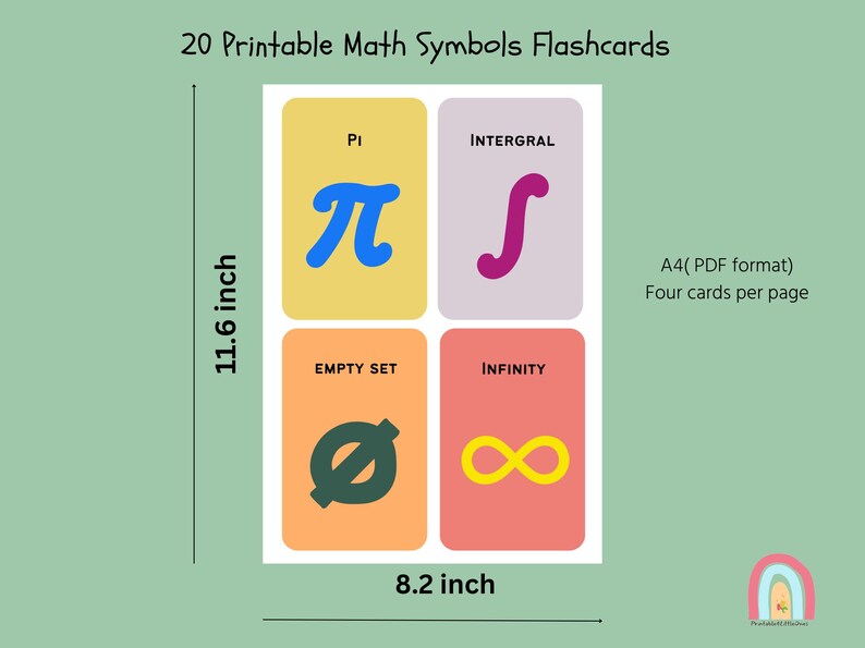 20 Math Symbols Flashcards, Math Classroom, Math Learning, Mathematical ...