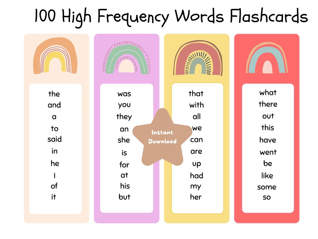 100 High Frequency Words, Sight Words Flashcards, Year 1 Common ...