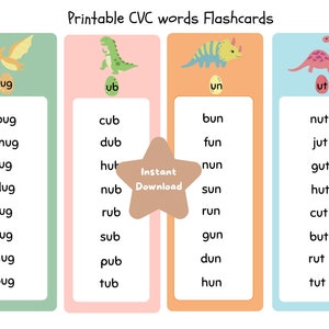 CVC, Word Families, Kindergarten Printable, Homeschool Printable, CVC ...