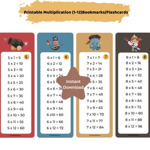 Printable Pirates Multiplication Flashcards (1-12), Multiplication ...