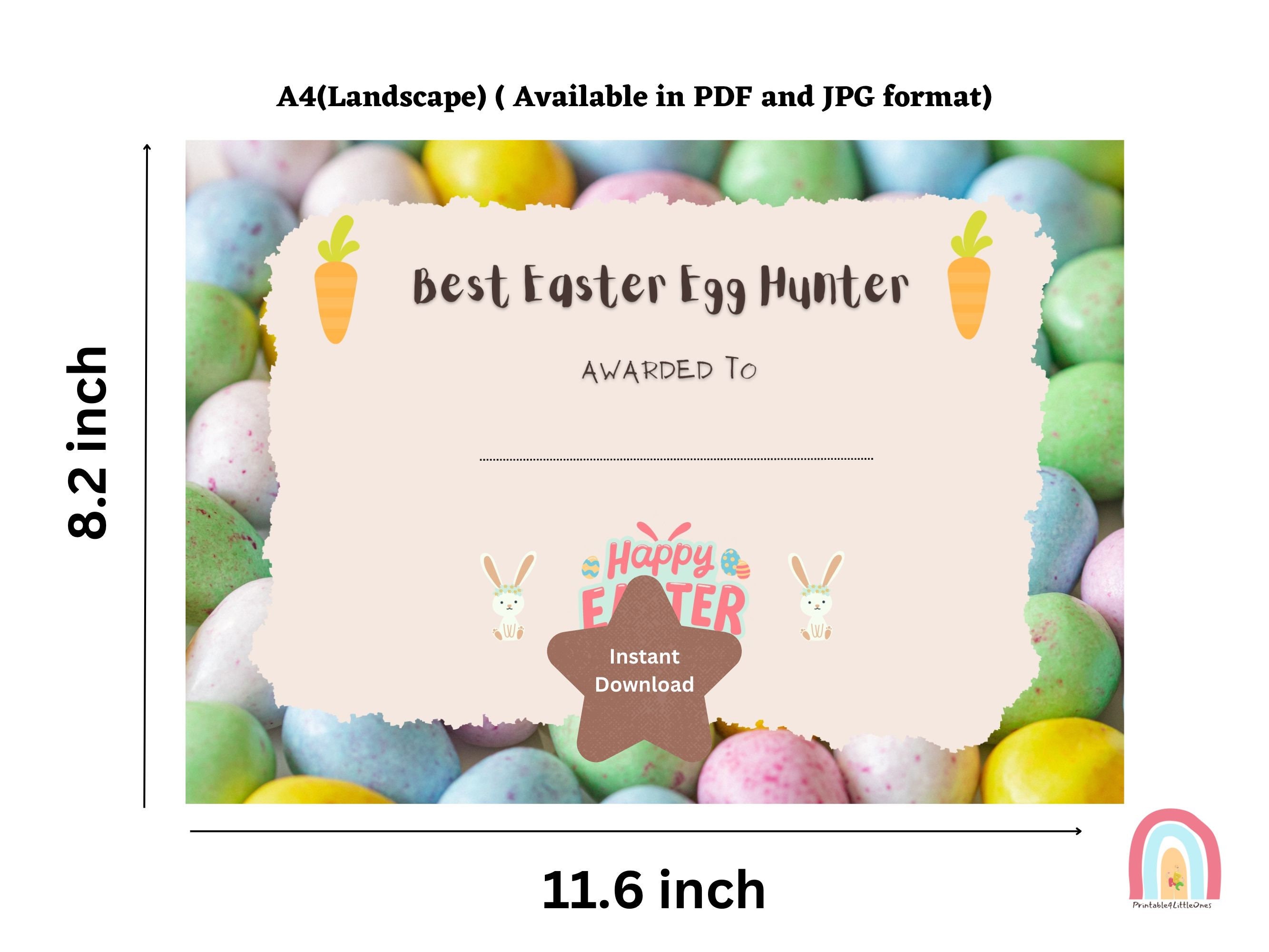 Easter Egg Hunt Certificate ,easter Egg Hunt Champion ,printable Easter ...