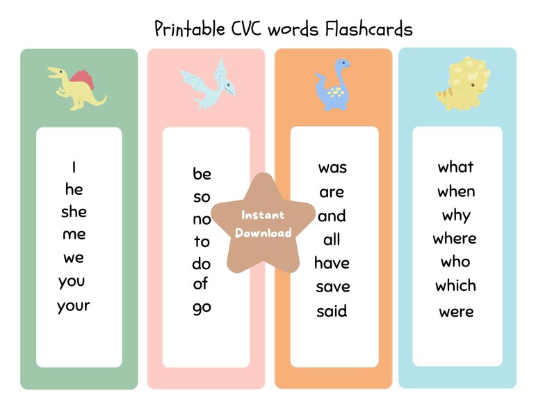 CVC, Word Families, Kindergarten Printable, Homeschool Printable, CVC ...