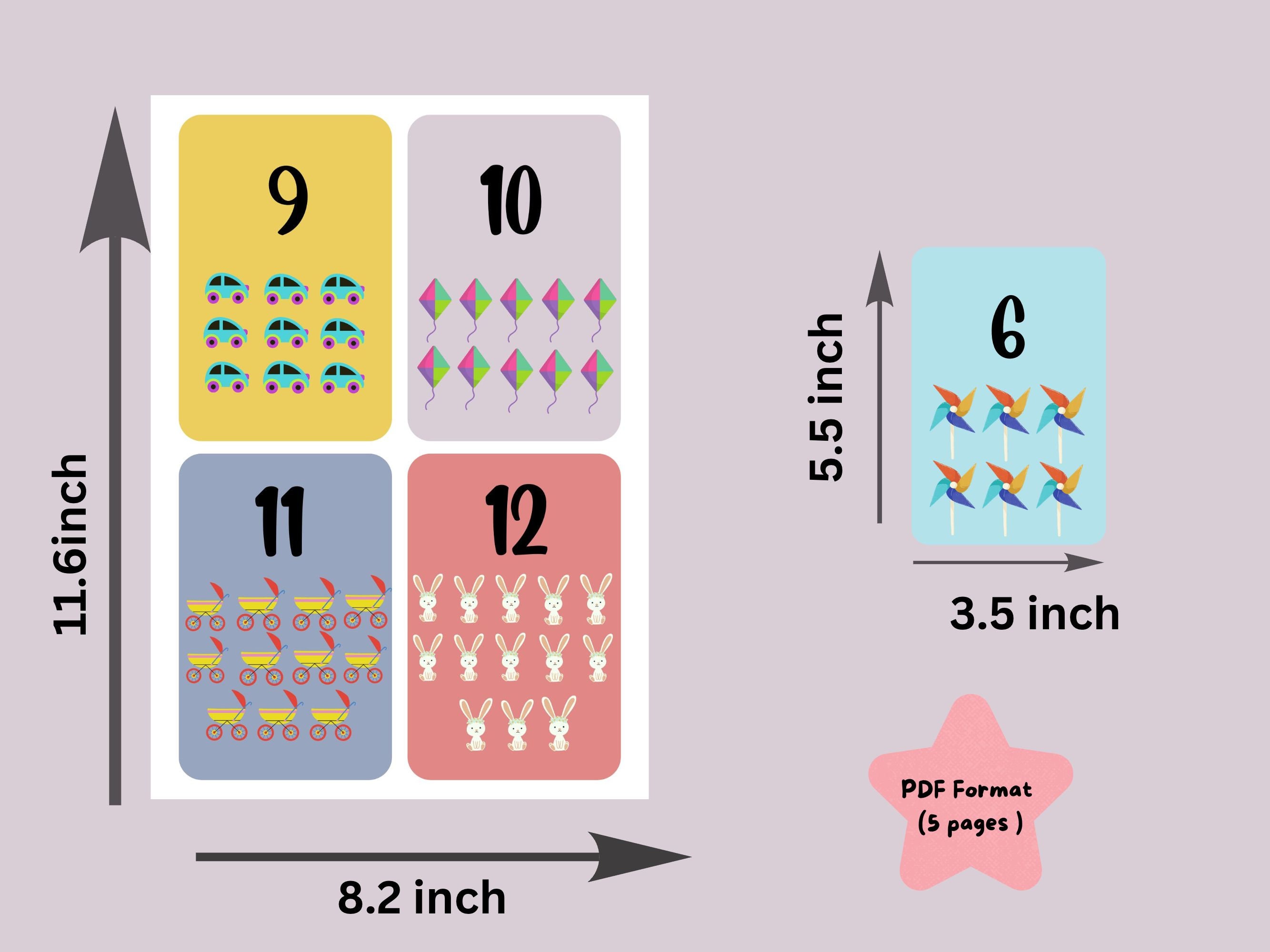 Numbers Flashcards (1-20),numbers Counting Flashcards ,numbers Print ...