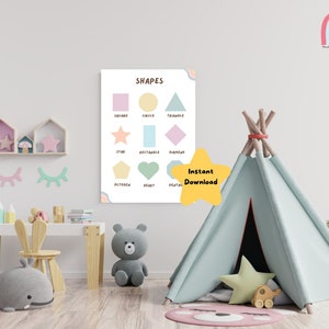 Shapes Printable, Montessori Poster, Geometric Shapes,shapes Poster ...