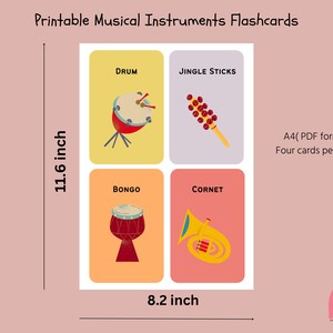 32 Printable Musical Instruments Flashcards, Montessori Cards , Flash ...