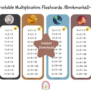 Printable Solar System Multiplication Flashcards (1-12), Multiplication ...