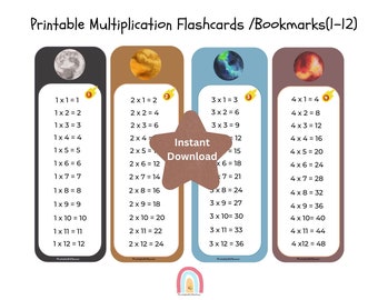 Printable Multiplication Table Bookmarks 1 to 10 Times Table - Etsy