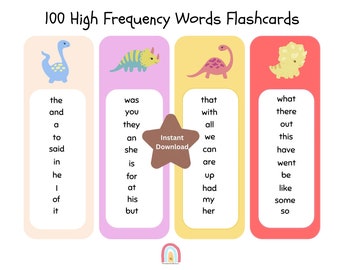 100 High Frequency Words, Sight Words Flashcards, Year 1 Common ...