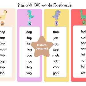 CVC, Word Families, Kindergarten Printable, Homeschool Printable, CVC ...