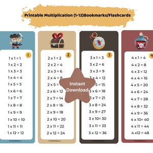 Printable Pirates Multiplication Flashcards (1-12), Multiplication ...