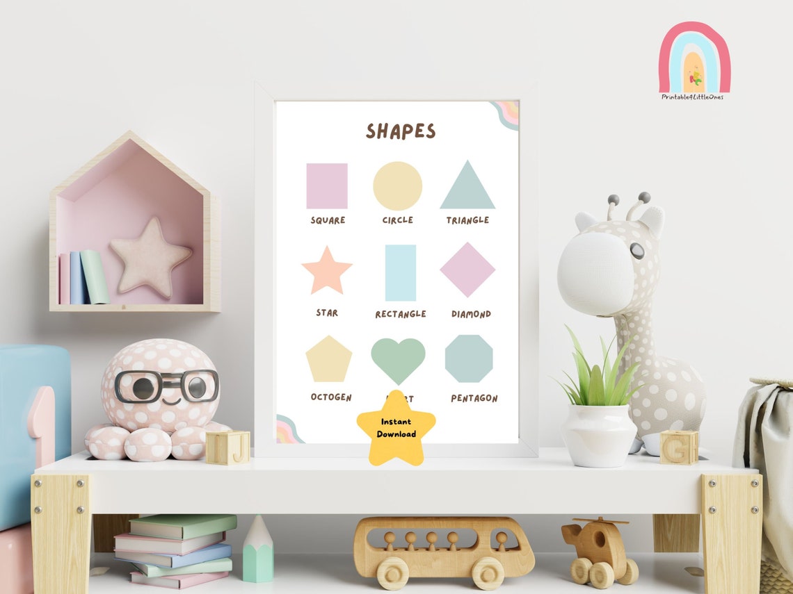 Shapes Printable, Montessori Poster, Geometric Shapes,shapes Poster ...