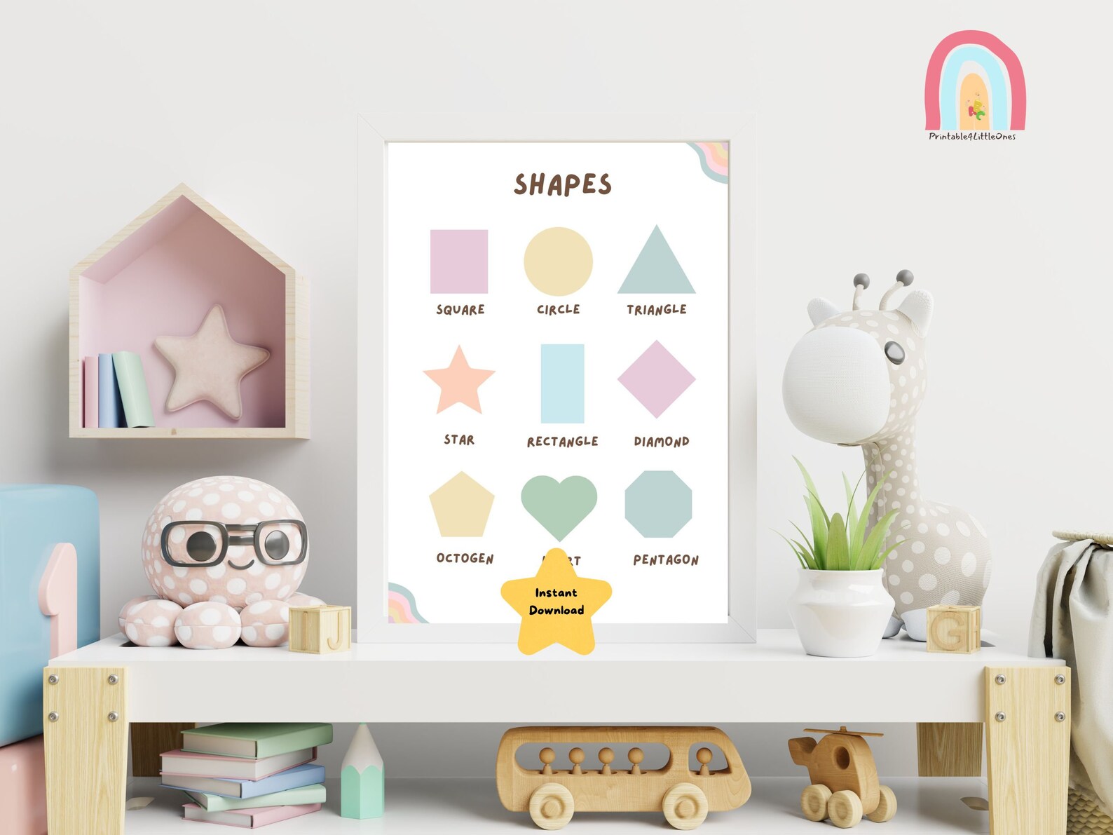 Shapes Printable, Montessori Poster, Geometric Shapes,shapes Poster ...
