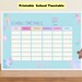 Printable School Timetable, Kids Daily Planner, Back to School ...