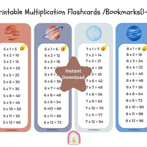 Printable Solar System Multiplication Flashcards (1-12), Multiplication ...