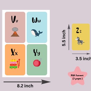 Alphabet Flashcards, ABC Flash Cards, Educational Cards, A-Z Cards ...