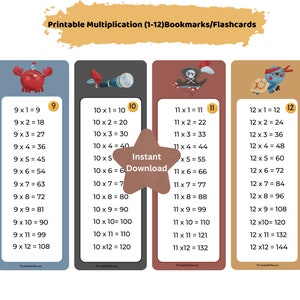 Printable Pirates Multiplication Flashcards (1-12), Multiplication ...