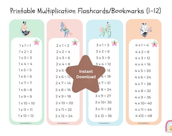 Printable Dinosaurs Multiplication Flashcards (1-12), Multiplication ...