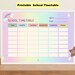 Printable School Timetable, Kids Daily Planner, Back to School ...