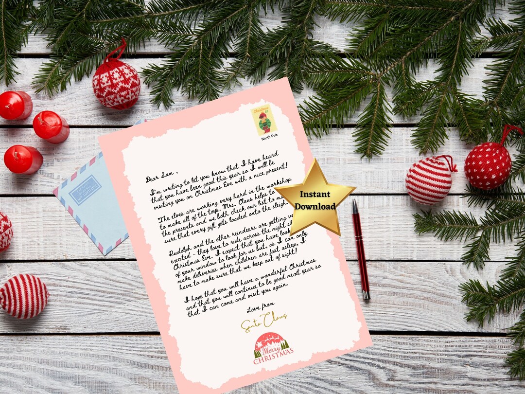 Letter From Santa , Santa Letter,printable Letter From Santa, Santa ...