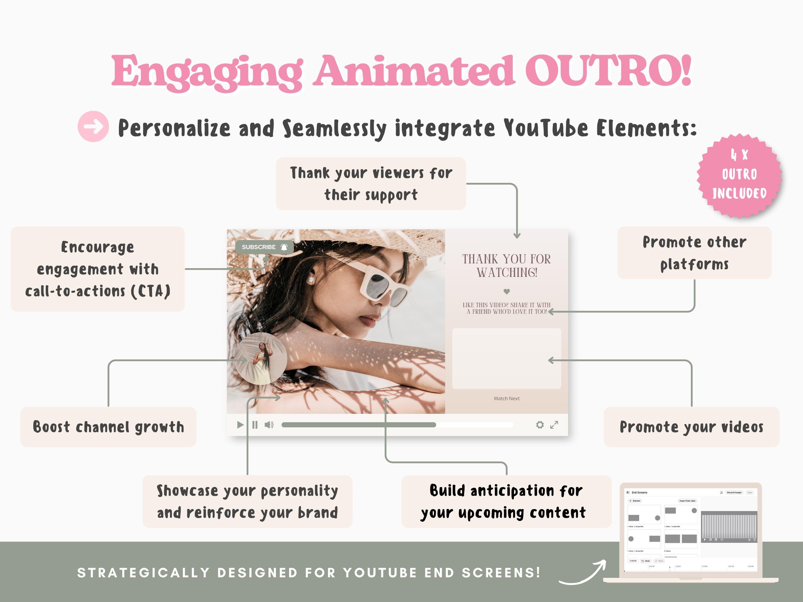 Modern Beige Youtube Branding Kit: Banner, Intro, Outro (editable Canva ...