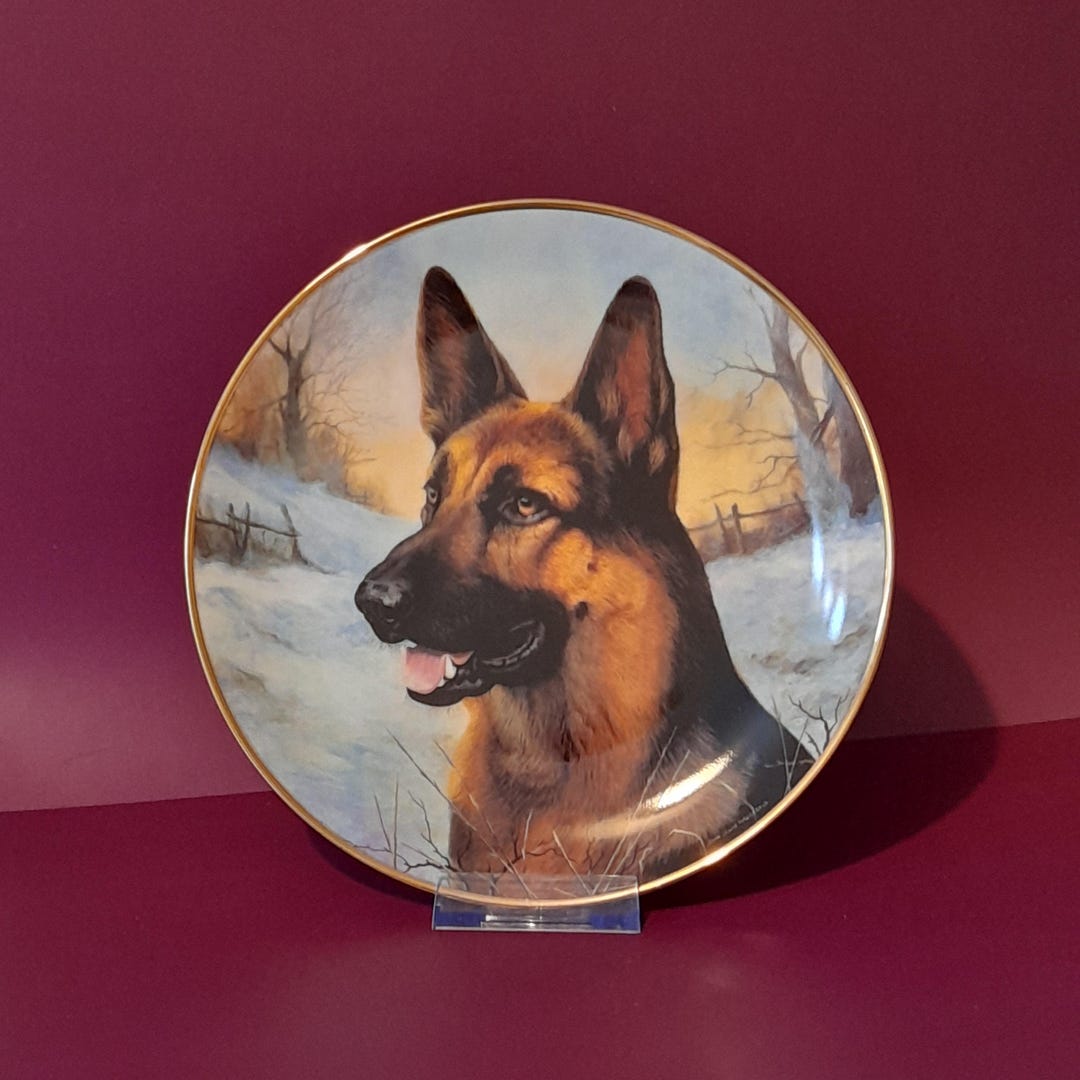 German Shepherd Display Plate - Vintage Danbury Mint - Etsy