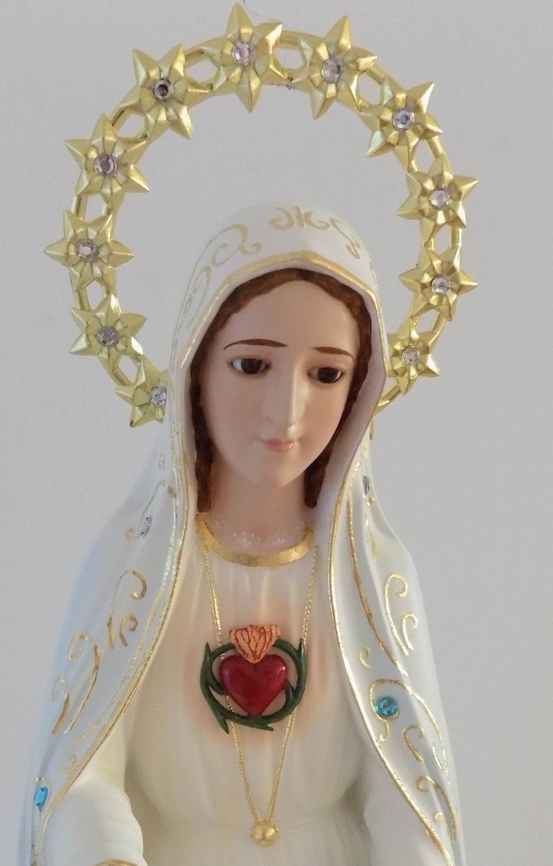 Statue Sacred Heart Of Mary Immaculate Heart Of Mary Statue Etsy