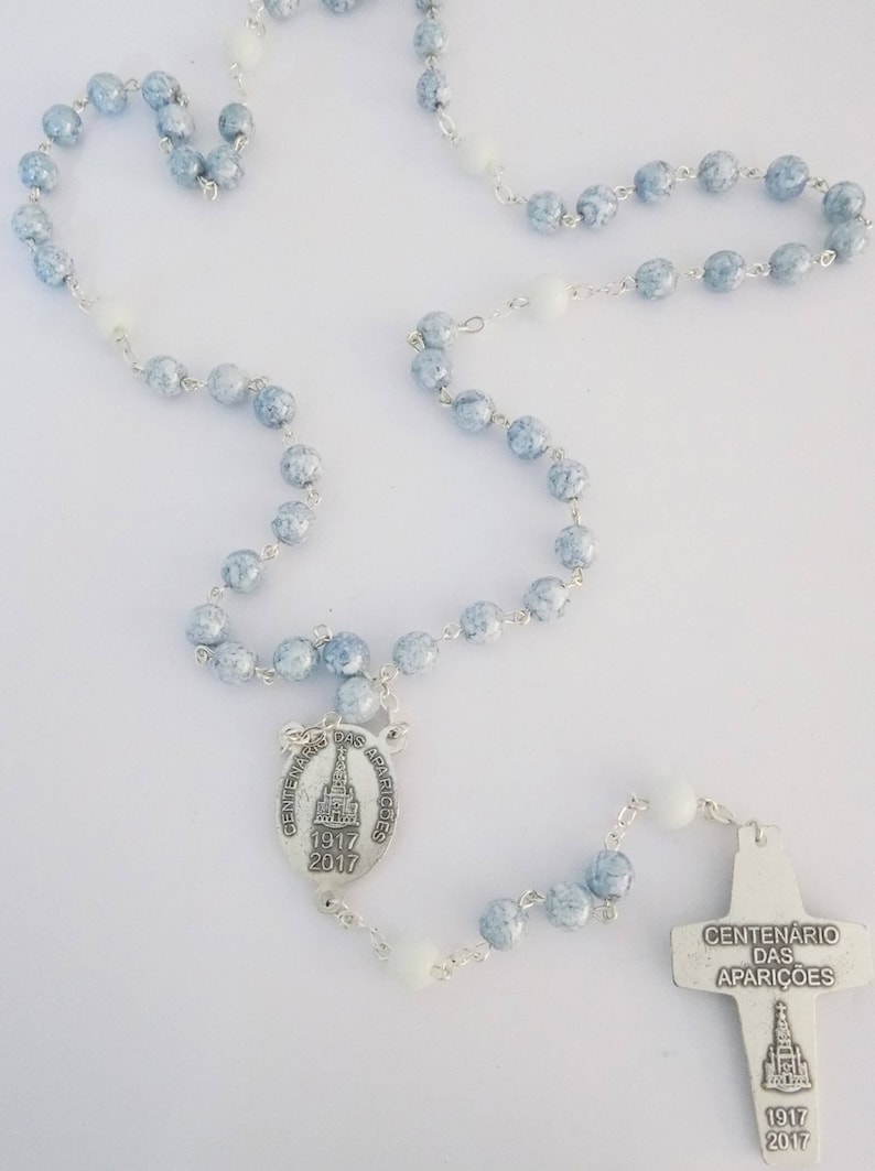 Rosary, Catholic Rosary, Handmade Glass Rosary of Fatima, Chaplet ...