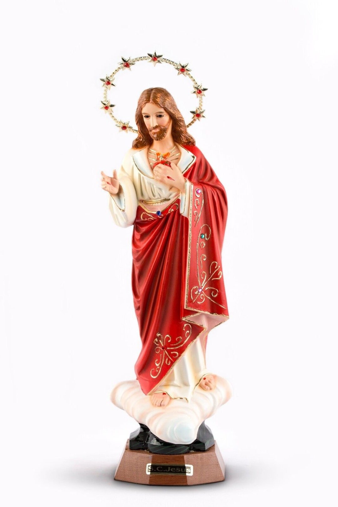 Handmade Sacred Heart of Jesus Statue, Catholic Gift, 13.39 Inches - Etsy