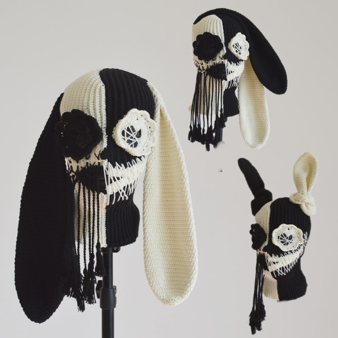 Custom Skull Calavera Heart Mask Bunny Ears Crochet Dead Balaclava 3 ...