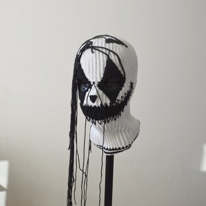 Custom Distressed Baddie Gangsta Face Mask 3 Holes Crochet Ghost Ski ...