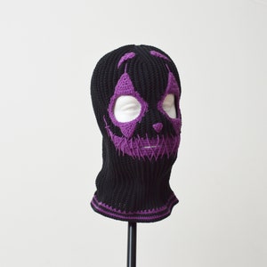 Custom Crochet Creepy Clown Mask 3 Holes Knit Joker Ski Hat Handmade ...