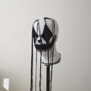 Custom Distressed Baddie Gangsta Face Mask 3 Holes Crochet Ghost Ski ...