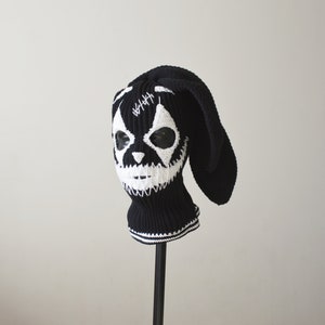 Custom Crochet Joker Bunny Ears Mask: Handmade Creepy Clown Balaclava ...