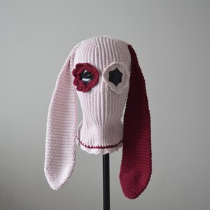 Custom Bunny Knit Balaclava Ski Mask Women Men Crochet Cute Beanie Hat ...