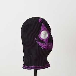Custom Crochet Creepy Clown Mask 3 Holes Knit Joker Ski Hat Handmade ...