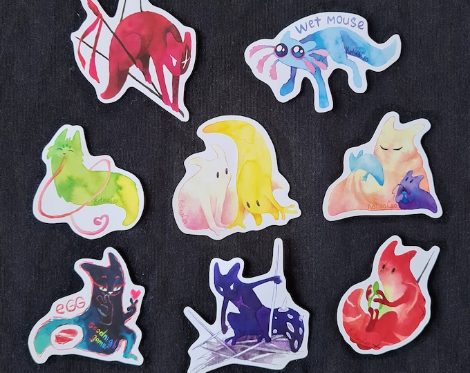 Rain World Stickers Slugcats Monk Survivor Saint Spearmaster Rivulet ...