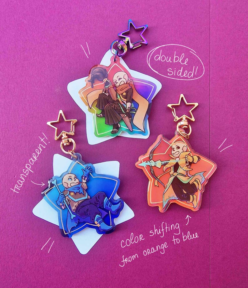 Star Sanses Keychains Ink Sans Dream Sans Swap Sans Bluebery Undertale ...
