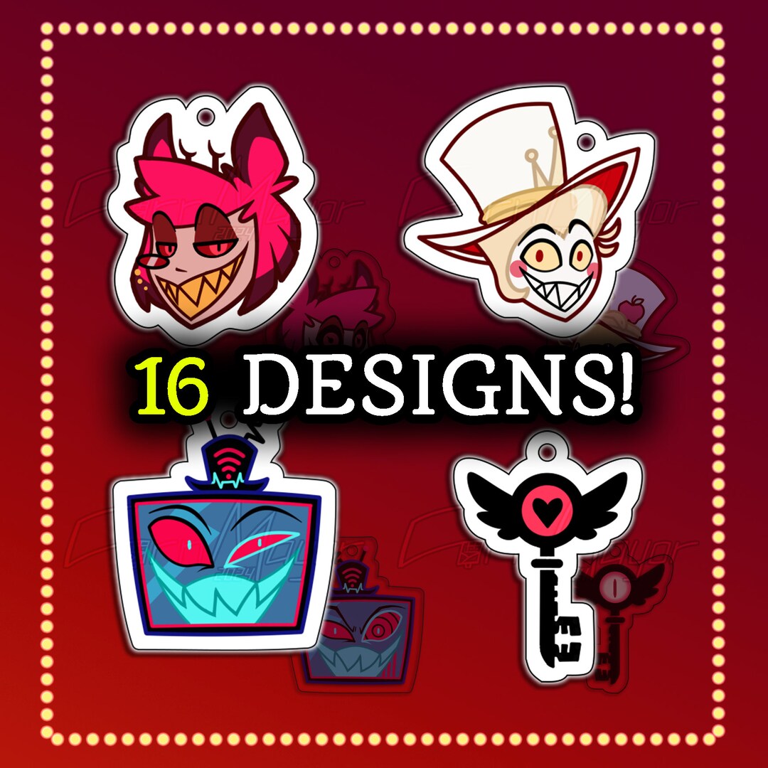 Hazbin Hotel Acrylic Keychains Alastor Angel Dust Husk Charlie Vaggie ...