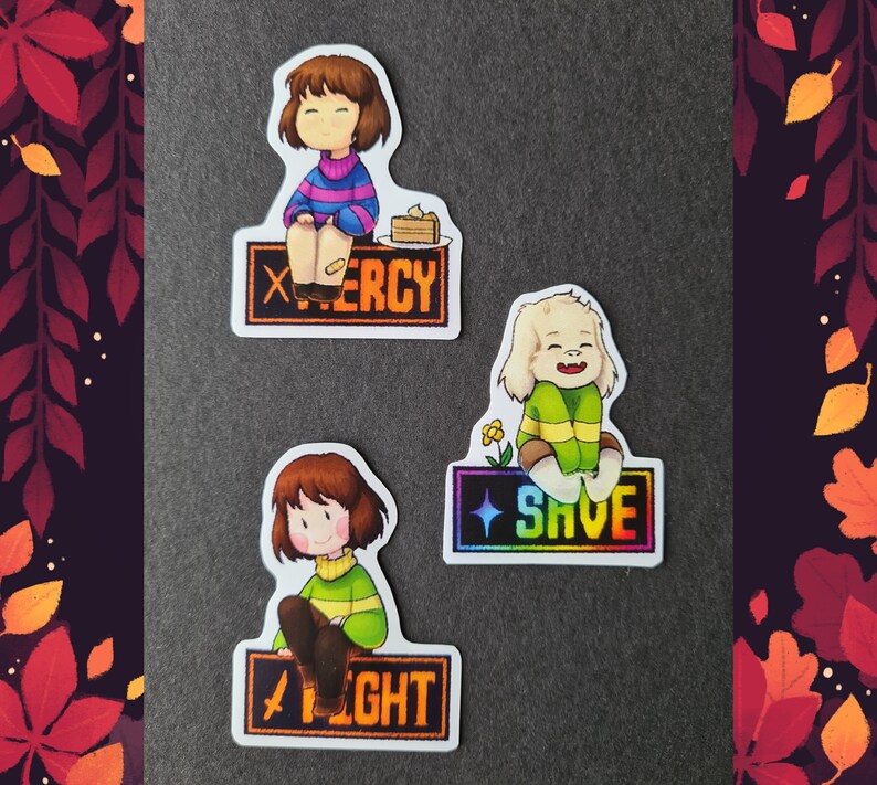 Undertale Asriel Chara and Frisk Stickers - Etsy