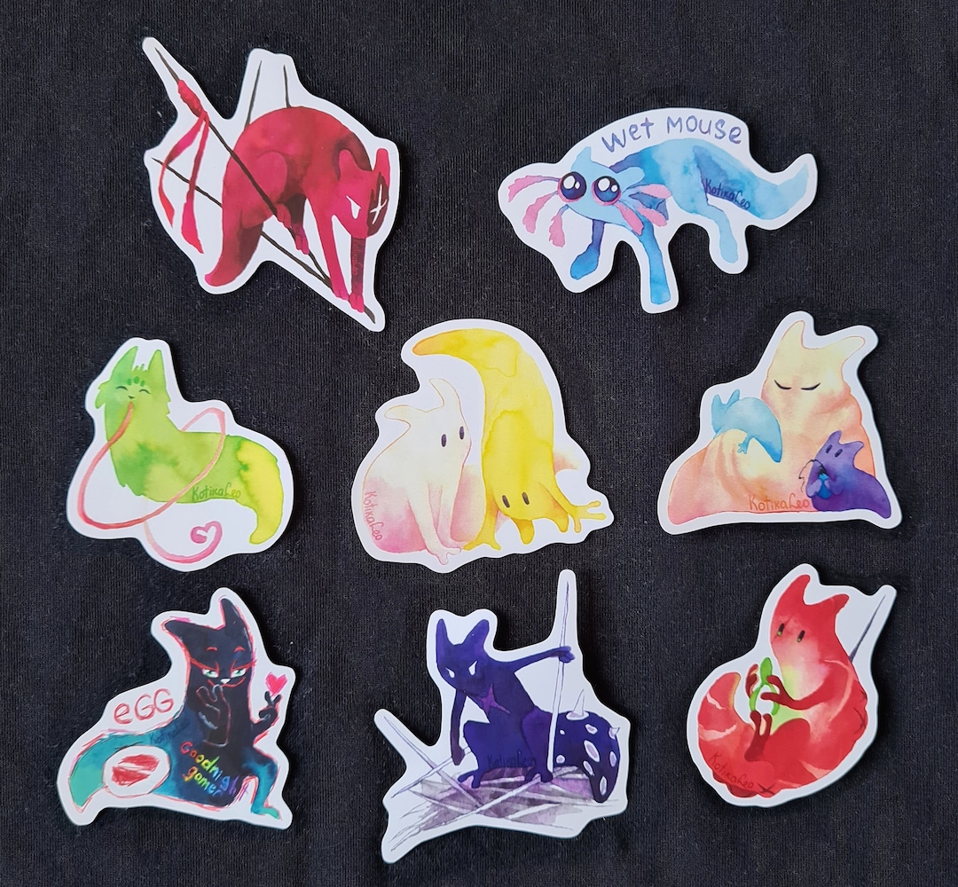 Rain World Stickers Slugcats Monk Survivor Saint Spearmaster Rivulet ...