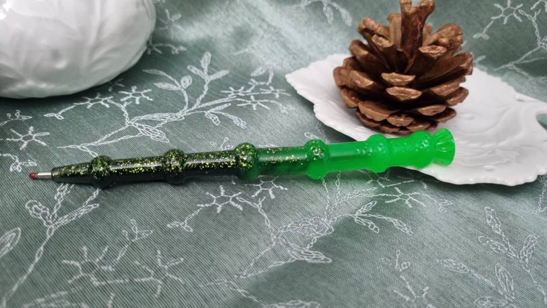 Handmade Magic Wand Pen Ballpoint Pen Green Glitter Magic Gift - Etsy