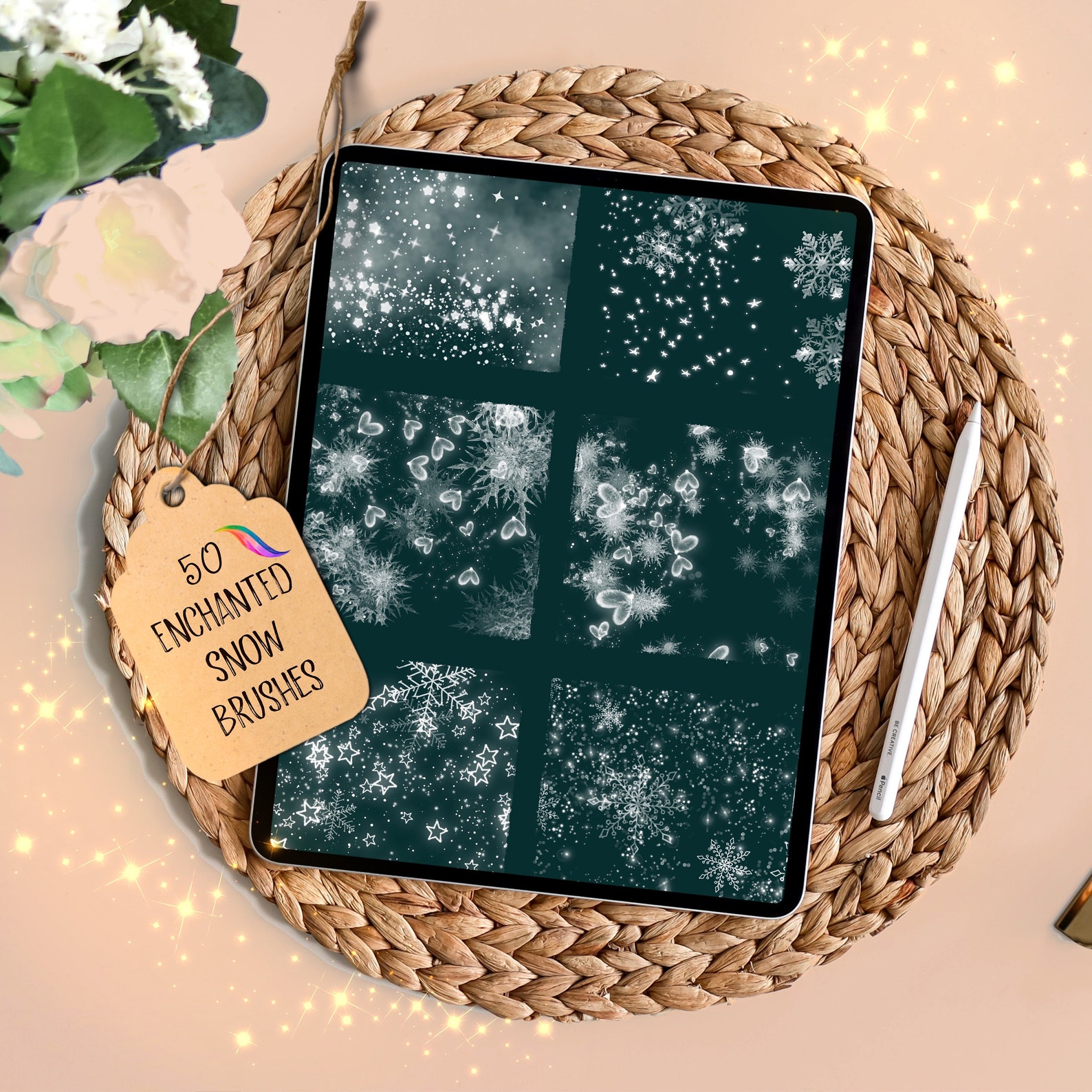 50 ENCHANTED SNOW Brushes Procreate Dual Brushes Procreate - Etsy