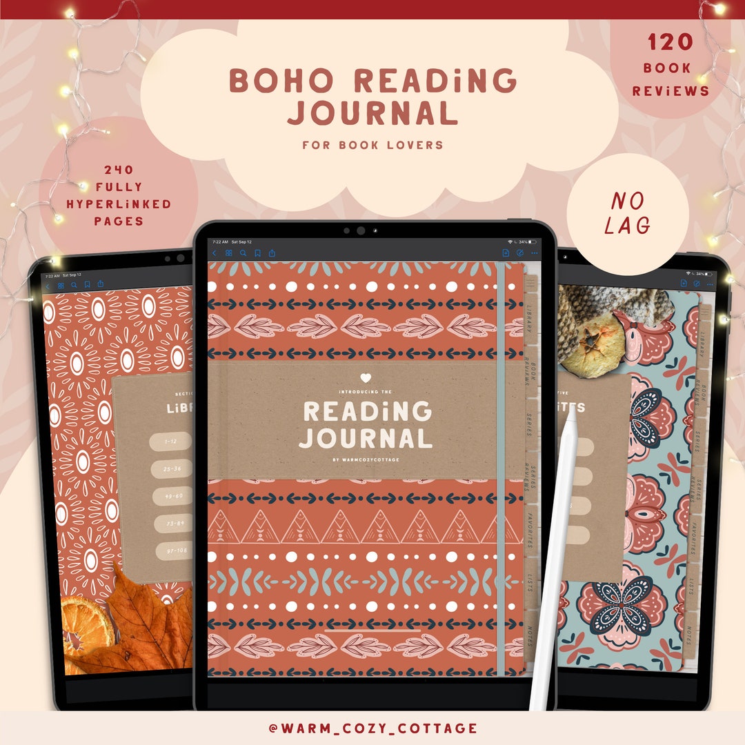 Boho Digital Reading Journal | Reading Planner | Reading Digital ...