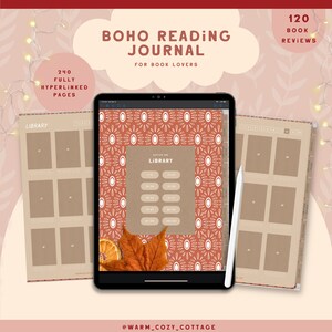 Boho Digital Reading Journal | Reading Planner | Reading Digital ...