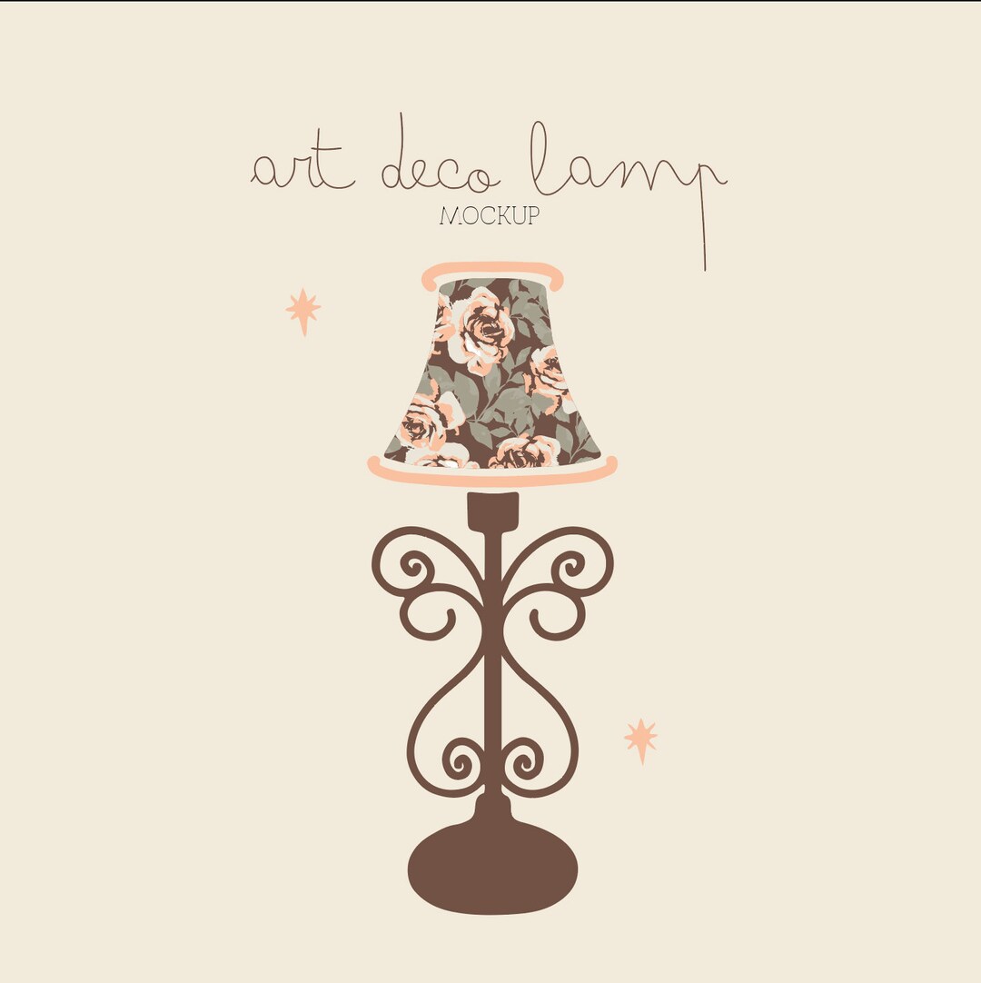 Art Deco Lamp Mock-up / Hand Drawn Mock up / Pattern Digital Mock up ...