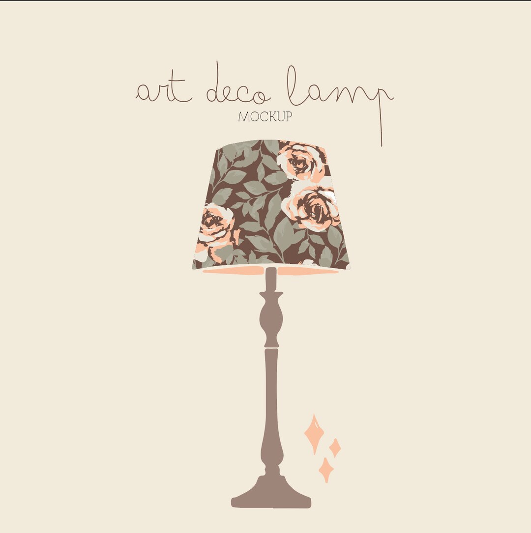 Art Deco Lamp Mock-up / Hand Drawn Mock up / Pattern Digital Mock up ...