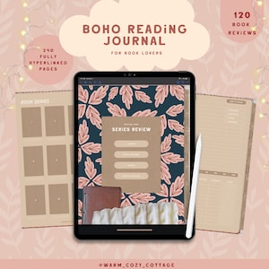 Boho Digital Reading Journal | Reading Planner | Reading Digital ...