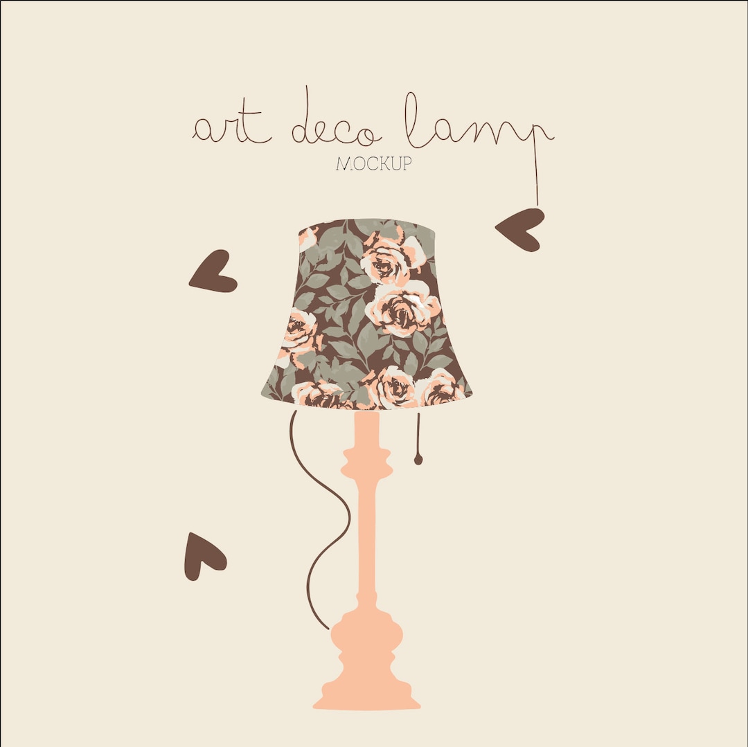 Art Deco Lamp Mock-up / Hand Drawn Mock up / Pattern Digital Mock up ...