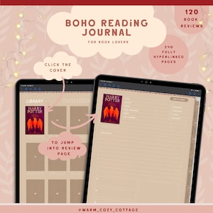 Boho Digital Reading Journal | Reading Planner | Reading Digital ...