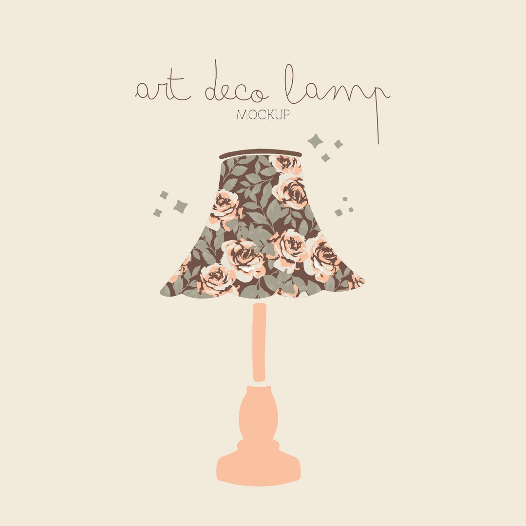Art Deco Lamp Mock-up / Hand Drawn Mock up / Pattern Digital Mock up ...